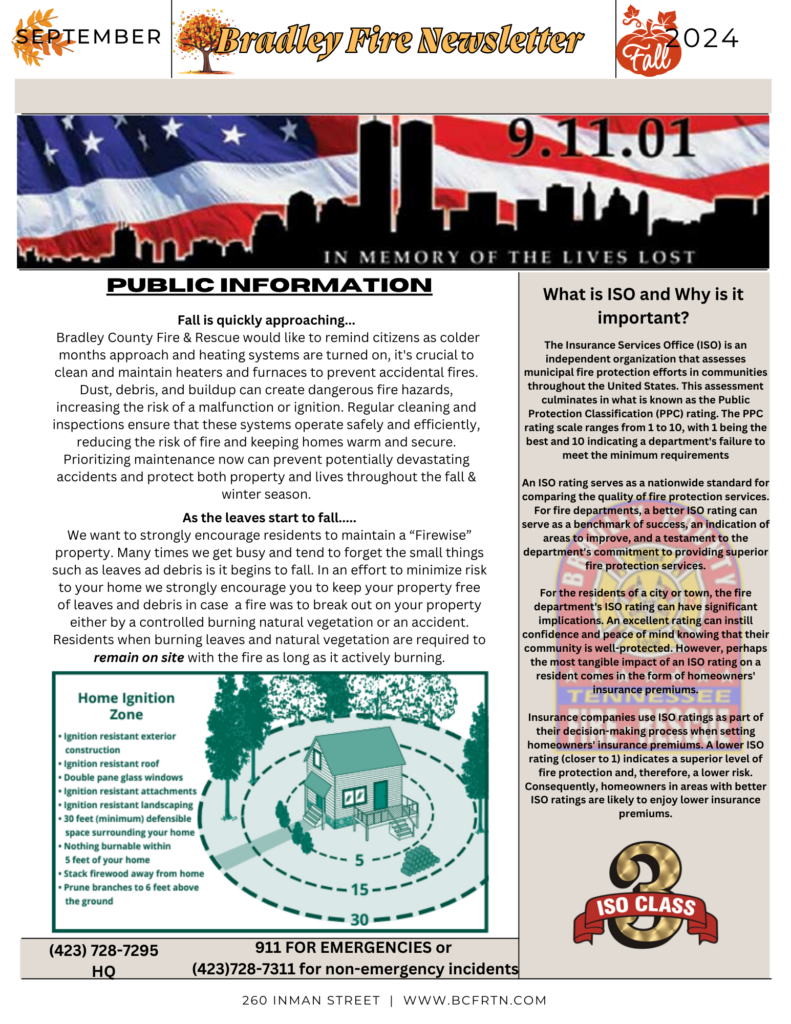 September Newsletter - Bradley County Fire Rescue