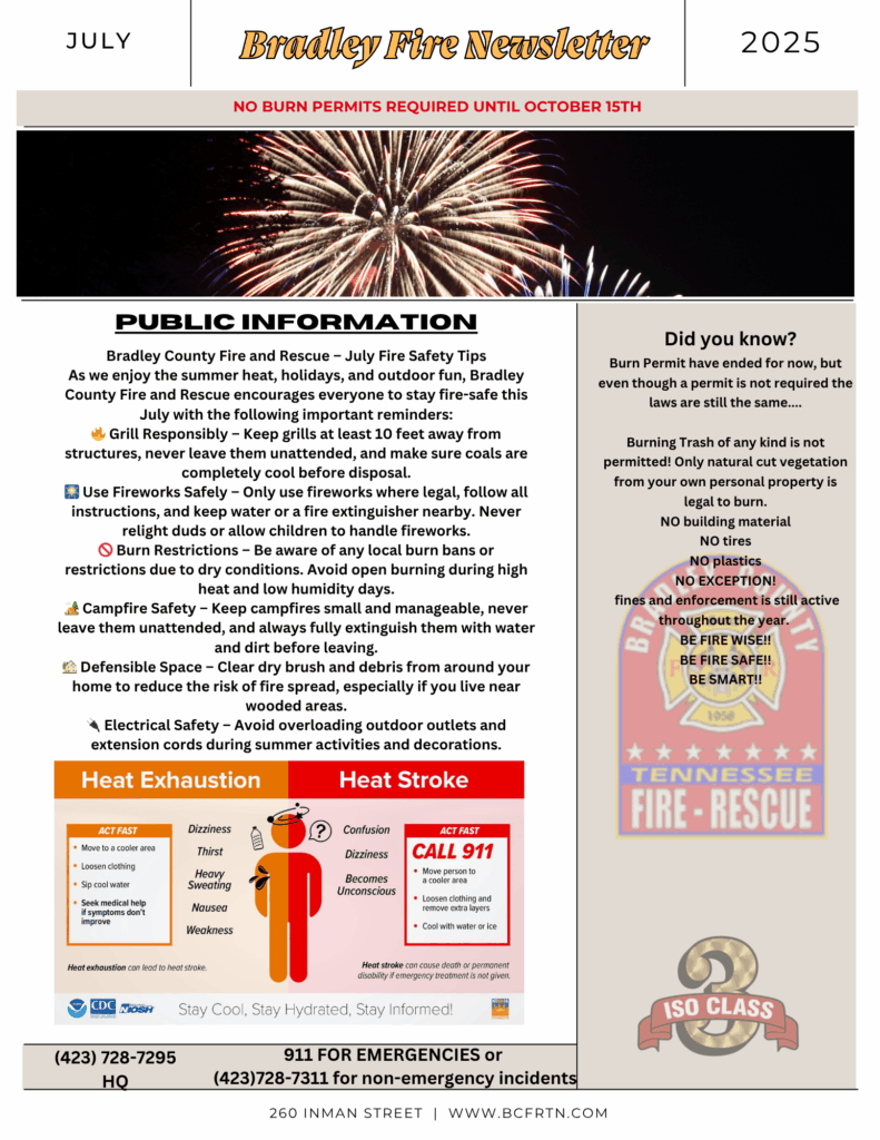July 2025 - Bradley County Fire Rescue